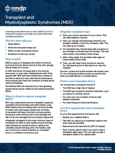 Request Free Patient Educational Materials | NMDP